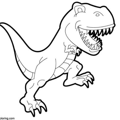 T Rex From Jurassic World Fallen Kingdom Coloring Pages Free