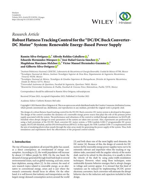 Pdf Robust Flatness Tracking Control For The “dc Dc Buck Converter Dc Motor” System Renewable