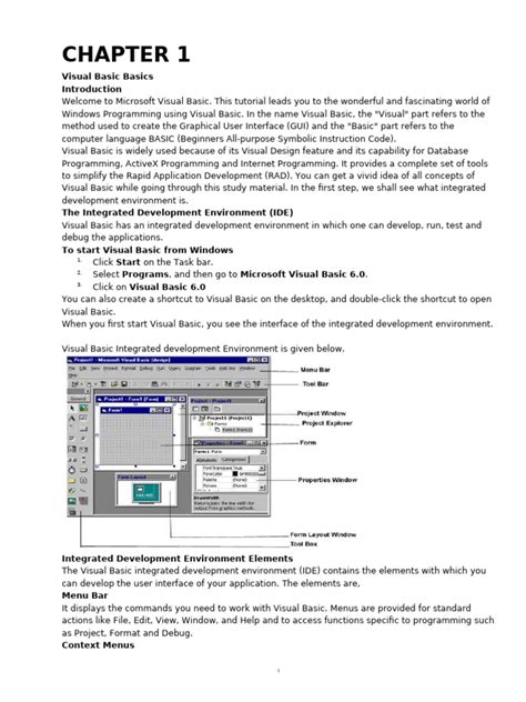 Visual Basic Basics Notes Pdf Window Computing Variable