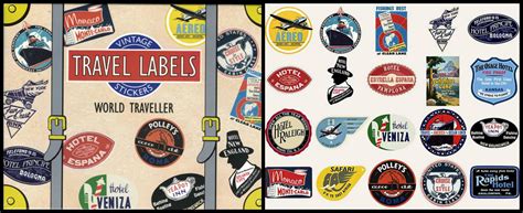 World Traveler Vintage Travel Sticker Set Retro Ukulele Case Stickers