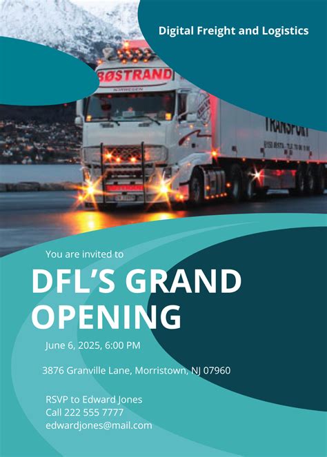 Free Trucking Logistics Invitation Template To Edit Online