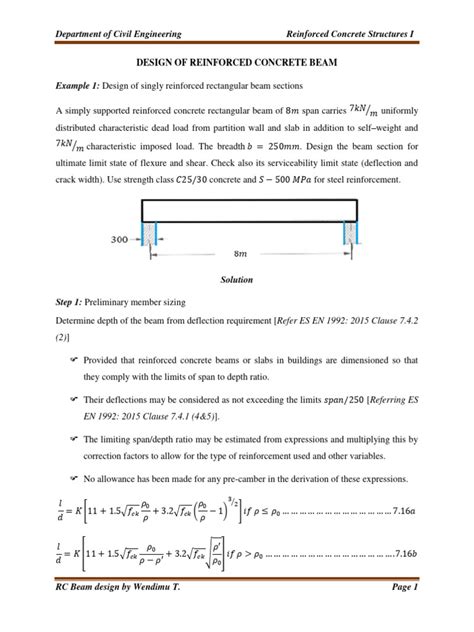 Design Examples Of Rc Beam Pdf Beam Structure Reinforced Concrete