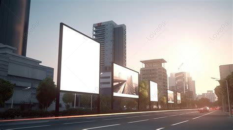 주변 건물과 빈 광고판을 갖춘 몰입형 3d 렌더링 배경 3d 건물 배경 3d 배경 빈 기호 배경 이미지 Hd 3d 건물