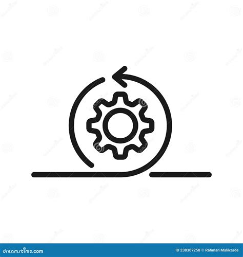 Agile Process Line Icon Gear Arrow And Agile Development Concept