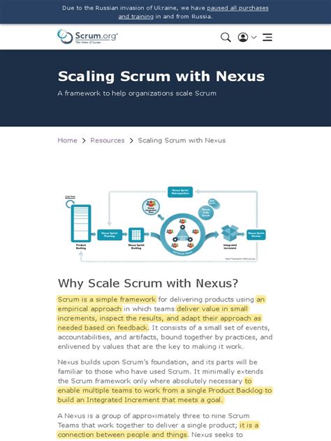 Scaling Scrum With Nexus Pdf Scrum Software Development Business