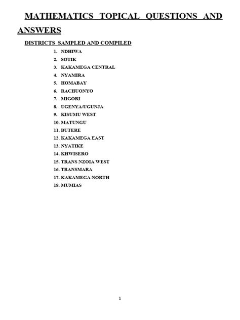 Mathematics Topical Questions Paper 1 Download Free Pdf Area Pound Sterling