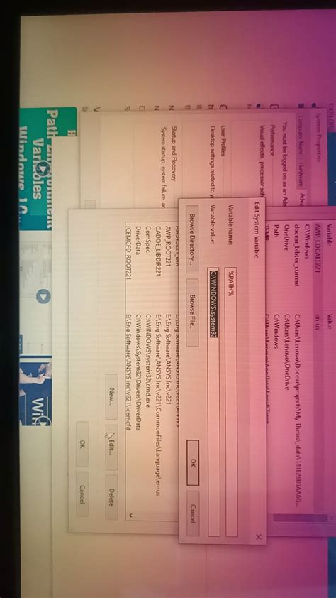 Cant Edit Or Add System Variables Rwindows10