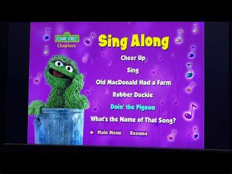 Sesame Street Sing Along 2004 Dvd Menu Walkthrough Youtube