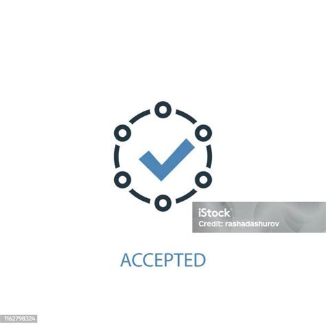 허용 된 개념 2 컬러 아이콘 간단한 파란색 요소 그림입니다 허용 된 개념 기호 디자인 웹 및 모바일 Ui Ux에 사용할 수 있습니다 아이콘에 대한 스톡 벡터 아트 및 기타
