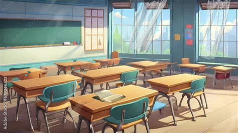 An Empty Classroom In School Seamless Animation Video Background In 4k