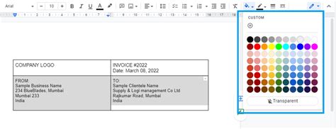 How To Create An Invoice In Google Docs