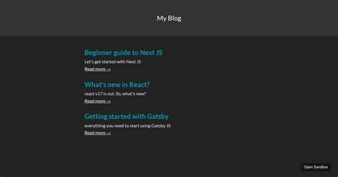React Takeshape Blog Codesandbox