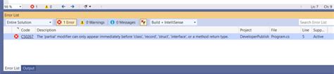 C Error Cs0267 The Partial Modifier Can Only Appear Immediately