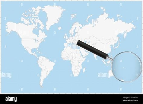 Magnifying Glass Showing A Map Of Tonga On A World Map Tonga Flag And