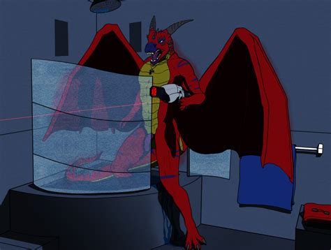 Rule 34 Angry Anthro Avan Balls Bathing Clothing Dragon Fangs Flaccid Genitals Gun Laser Gun