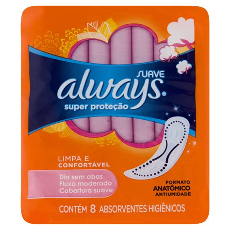 Absorvente Always Super Proteção Suave Com Abas 8 Unidades Farma Conde