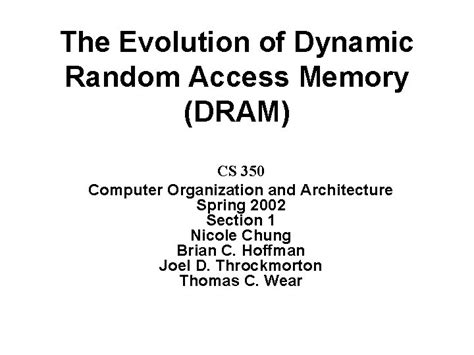 The Evolution Of Dynamic Random Access Memory DRAM