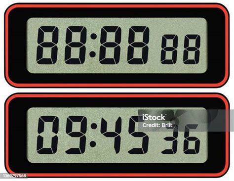 디지털 Lcd 스톱 워치 타이머 서체 서식 파일 분리 된 7 세그먼트 검은 아라비아 숫자 이진 숫자 카운트 다운 개념 전자 알람 시계 시간 숫자 그림은 유 매크로 근접 촬영