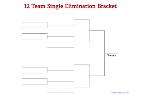 12 Team Single Elimination Bracket Download Printable Pdf Templateroller