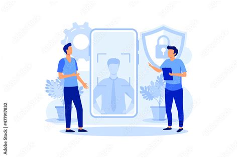 Face Recognition Technology Concept Showing A Mobile Apps With Biometric Face Detection