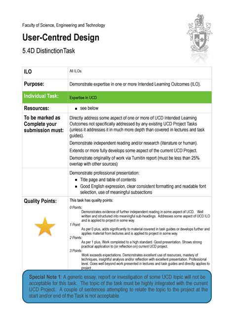 54 Distinction Task Faculty Of Science Engineering And Technology