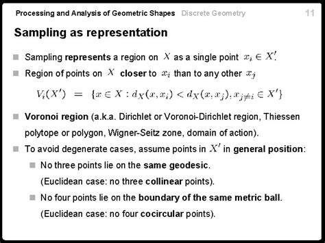 Processing And Analysis Of Geometric Shapes Discrete Geometry