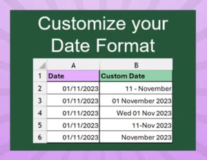Date Format In Excel Customize The Display Of Your Date