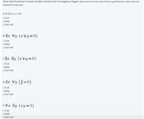 solved given that the domain of each variable consists of