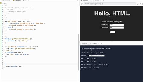 basic node and express chain middleware to create a time server