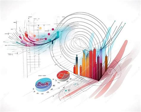 Data Visualization Chart Diagram Colorful Illustration With White