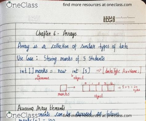 107 lecture 7 arrays java oneclass