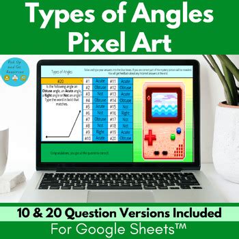 Types Of Angles 4th Grade Math Pixel Art 4 G 1 By Pick Up And Go