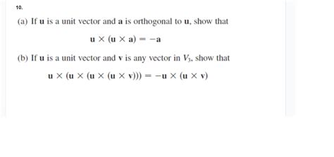 Solved I Need Help With This Problem A If U Is A Unit Chegg