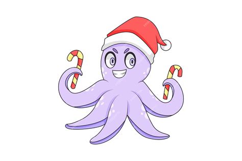 귀여운 문어 캐릭터 디자인 일러스트레이션 프리미엄 벡터