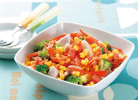 レシピ詳細里芋とコーンのあつあつサラダ美味食彩平和堂のweb Cooking Cardメニュー