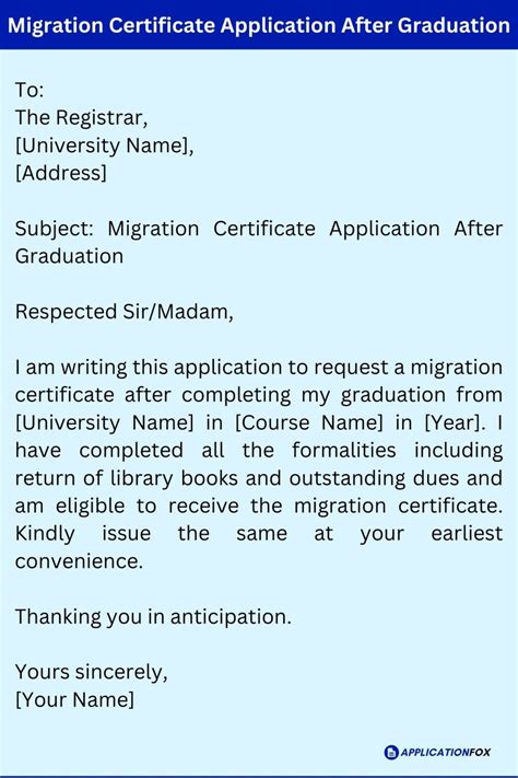 7 Samples Application For Migration Certificate