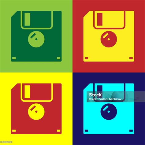 컬러 배경에 고립 된 컴퓨터 데이터 저장 아이콘을 위한 컬러 플로피 디스크 디스켓 기호입니다 평면 디자인입니다 벡터 일러스트 0명에 대한 스톡 벡터 아트 및 기타 이미지