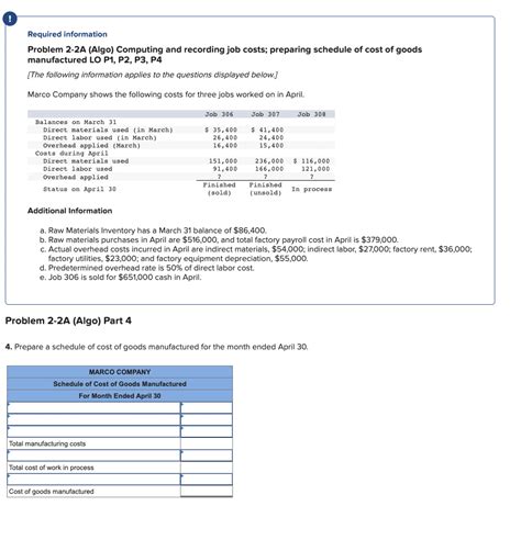 solved required information problem 2 2a algo computing