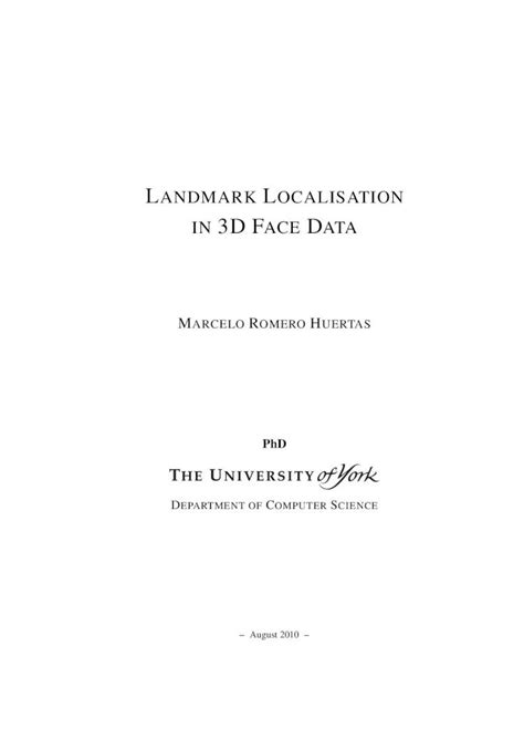 Pdf Landmark Localisation In 3d Face Dataetheseswhiteroseacuk1147