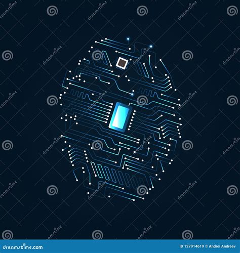 Fingerprint Scanning On Circuit Board Vector Illustration Stock Vector Illustration Of