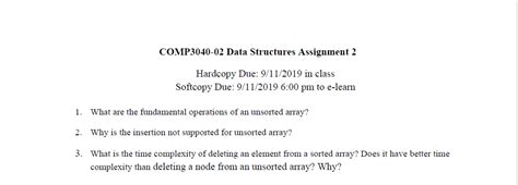 solved comp3040 02 data structures assignment 2 hardcopy