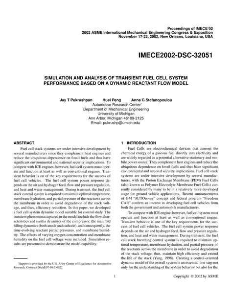 pdf simulation and analysis of transient fuel cell system performance