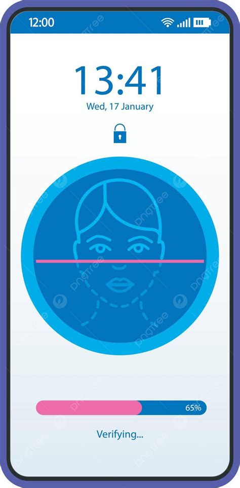Face Recognition App Smartphone Interface Vector Template Isolated Interface Ui Vector Isolated