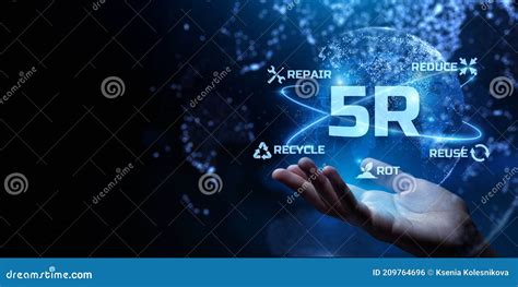 5r Green Energy Ecology Nature Lean Concept Reuse Refuse Recycle