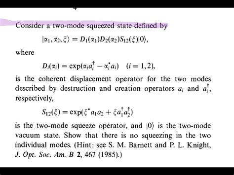 Solved Consider A Two Mode Squeezed State Defined By