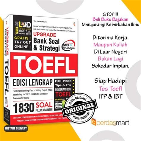 Jual Buku Tes Toefl Ets Bahasa Inggris Upgrade Bank Soal Dan Strategi Toefl Best Seller