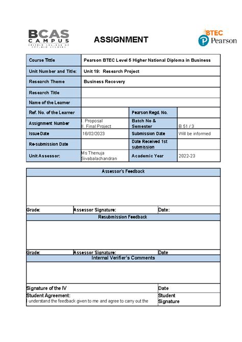 Rp Final Assignment Brief Hnd B 51 Assessors Feedback Grade Assessor Signature Date