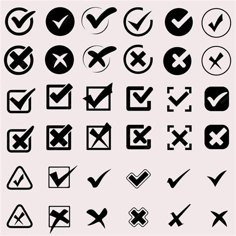 Premium Vector Check Mark Button With Black Check Mark And Cross