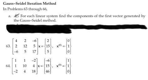 Solved Gauss Seidel Iteration Method In Problems Through Chegg