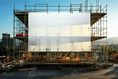 ai generated construction visualization scaffold and building mock up